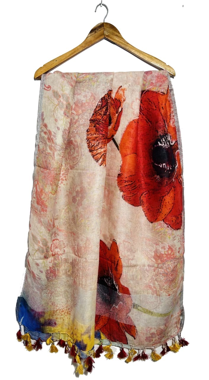 Exclusive Linen Digital Print Dupattas: Shop the Latest Collection