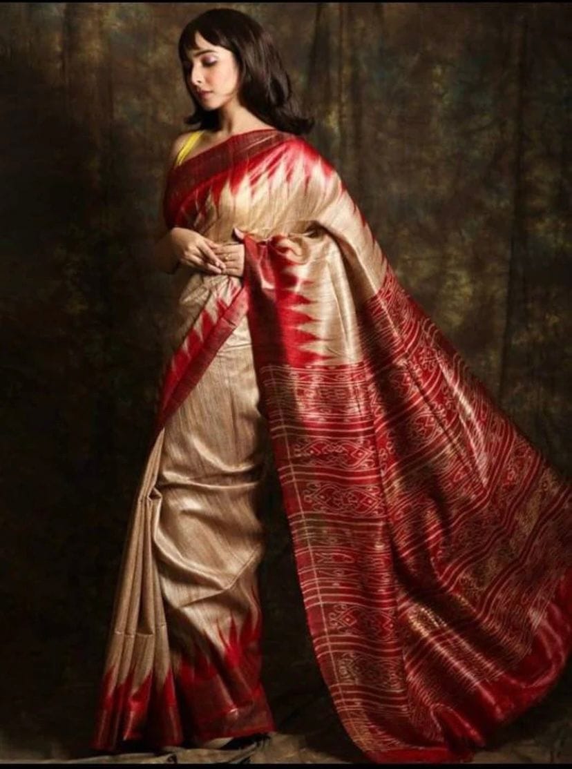 Best Handloom Sarees of Tussar Ghicha with Blouse Piece