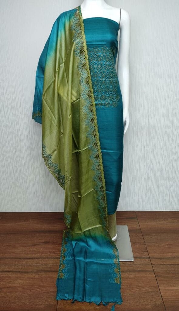 Unstitched Silk Mark Certified Tussar Silk Dress Materials
