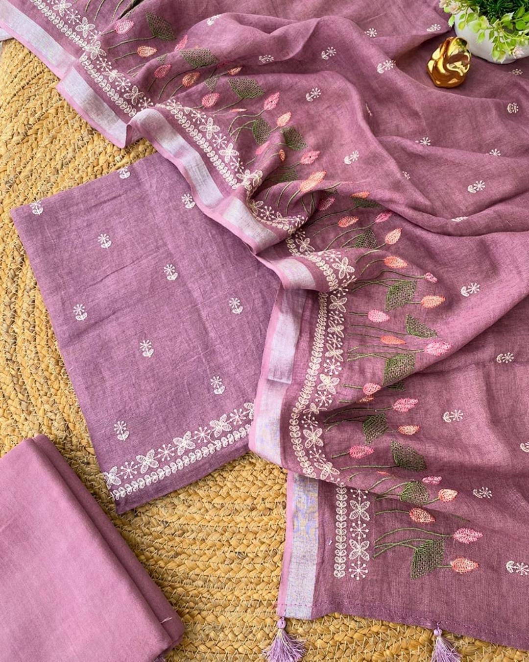 Elegant Linen Embroidery Suits for Sophisticated Style - AFT