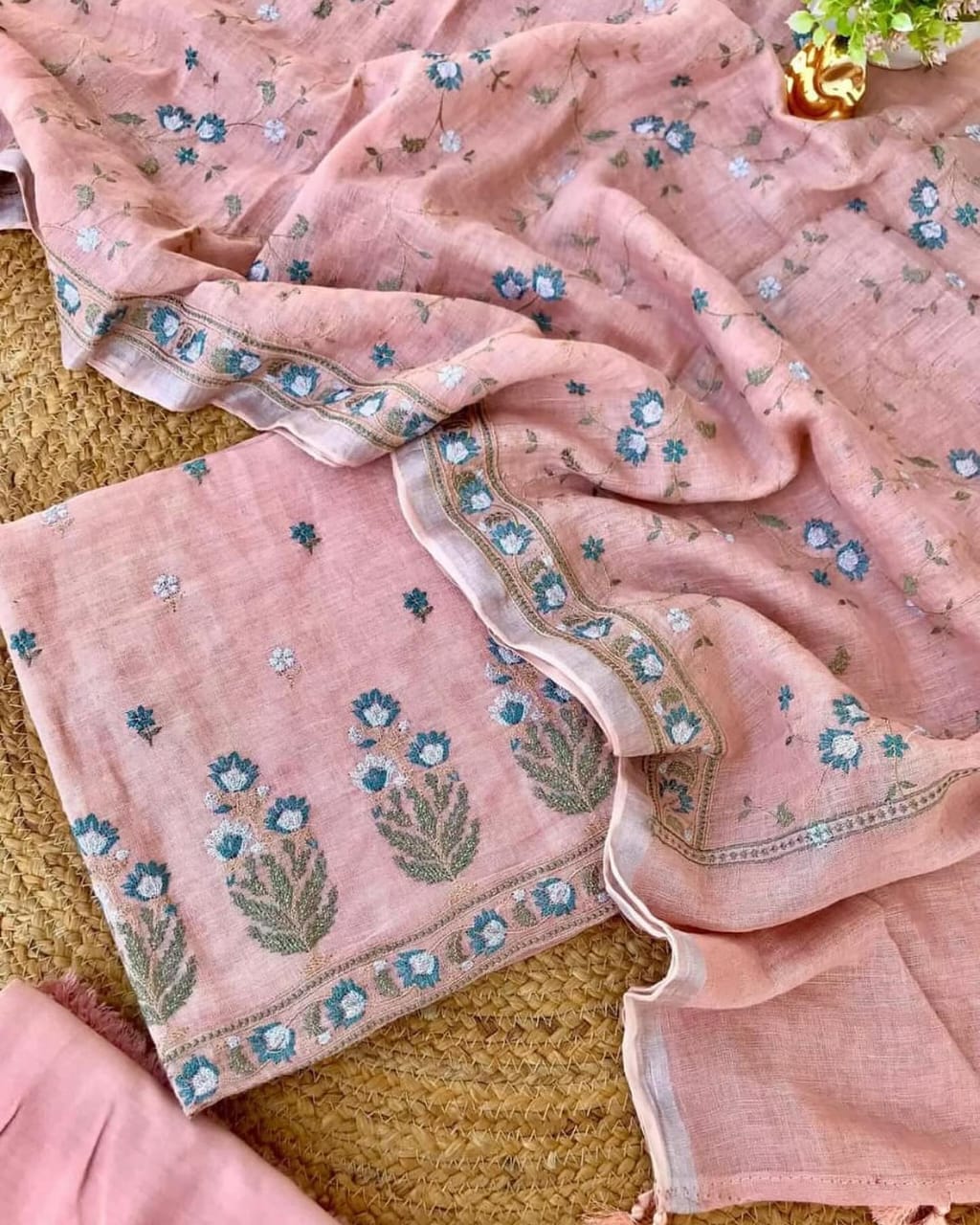 Elegant Linen Embroidery Ladies Suit - Perfect for Festive Wear